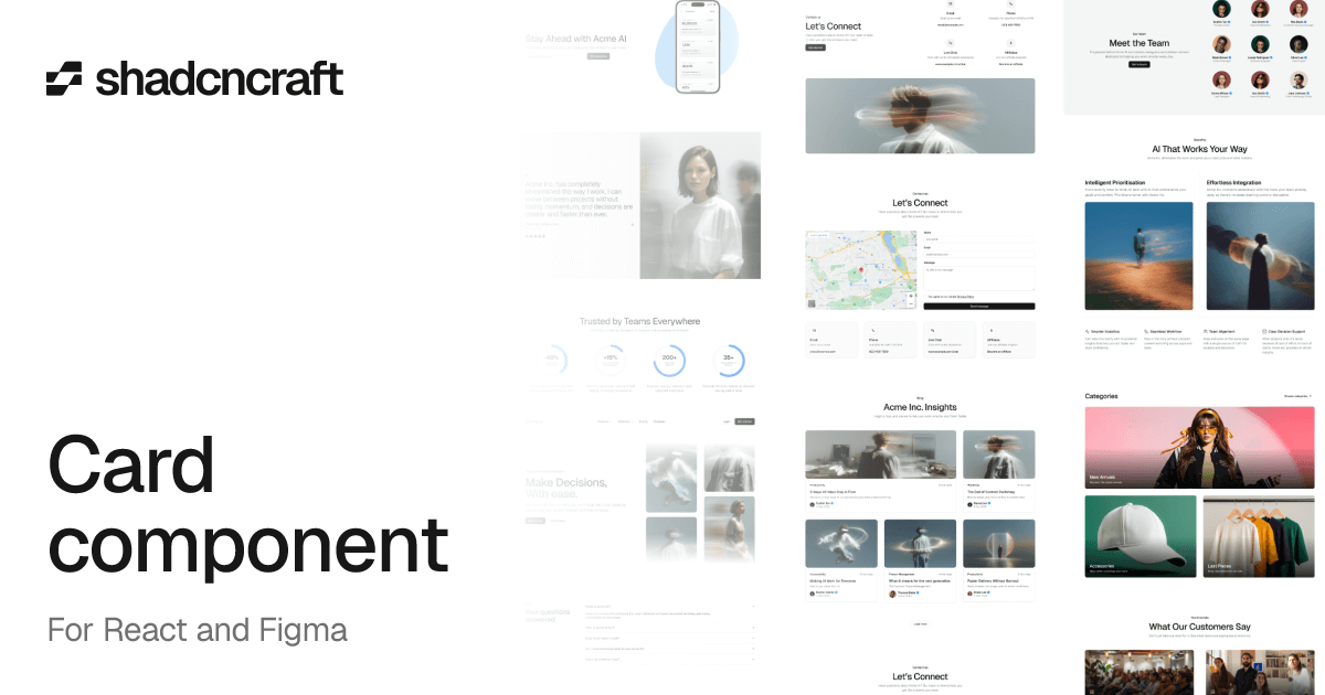 Card component for shadcn/ui – React + Figma – shadcncraft