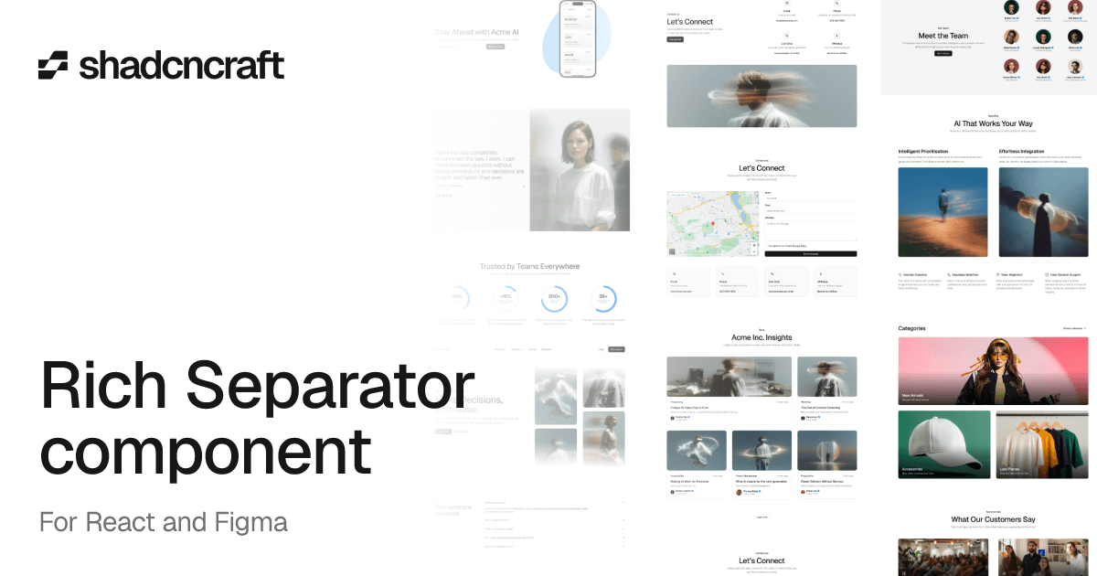Rich Separator component for shadcn/ui – React + Figma – shadcncraft